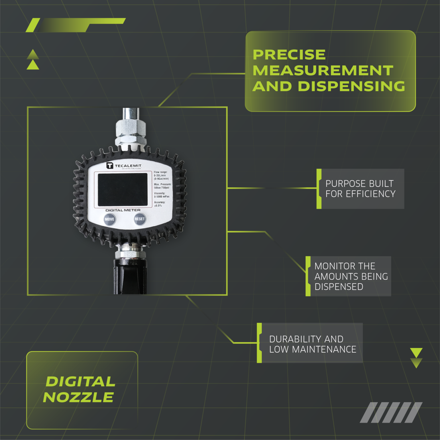 Digital Metered Oil Dispensing Nozzles - TECALEMIT USA